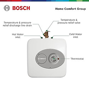 Bosch Electric Mini-Tank Water Heater Tronic 3000 T 2.5-Gallon (ES2.5) - Eliminate Time for Hot Water - Shelf, Wall or Floor Mounted