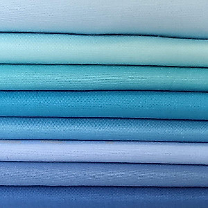 Quilting Fabric Misscrafts 8pcs Cotton Craft Fabric Bundle 18" x 22" Pre-Cut Quilt Squares Fat Quarters for Sewing Crafting Patchwork DIY Scrapbooking Blue