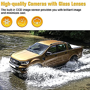 Wireless Backup Camera HD 1080P 5 Inch Monitor Stable Digital Signals Bluetooth Rear View Reverse License Plate Cam for Car Truck Camper Wide Viewing Angle DIY Parking Guide Lines D35