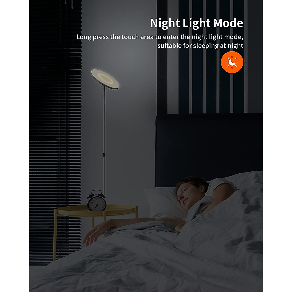 OYU LED Floor Lamp, LED Torchiere Floor Lamp, Lamp That Lights Up Whole Room, Bright Floor Lamp 30W/2500LM, 3000K-6500K with Night Light Mode & Touch Control, LED Floor Lamps for Living Room, Bedroom