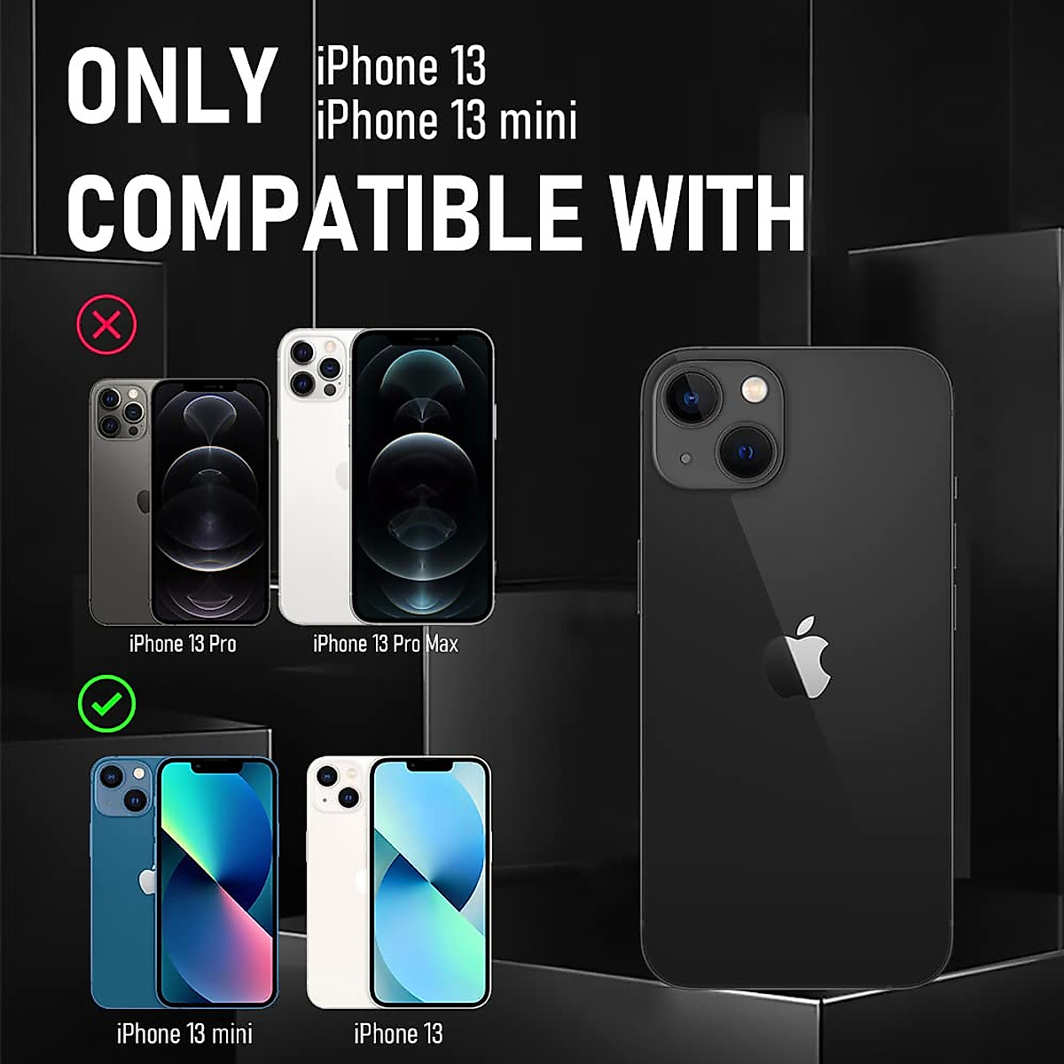 GGOOIG 2-Pack for iPhone 13/13 Mini Camera Lens Protector, 9H Tempered Glass + Aluminum Alloy Ring Cover