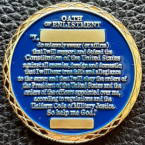 Challenge Coin-US Navy Oath of Enlistment Engraved with Name and Date of Oath