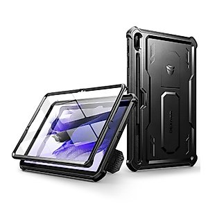 Dexnor Case for Galaxy Tab S7 FE 12.4 Inch (2021), [Built in Screen Protector & Kickstand] with Pen Holder Heavy Duty Shockproof Full Body Protective Cover for Galaxy S7 FE Case-Black