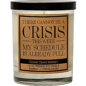 There Cannot Be A Crisis This Week - Funny Candles for Women, Men - Funny Going Away Gift for Coworker Thank You Candle, Funny Work Gifts, Work Bestie Gifts, Boss Gift, New Job Gifts, Made in USA
