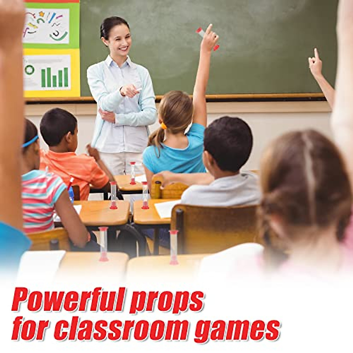 Set of 40 Pcs Sand Timer for Kids 1 Minute Sand Timer Classroom 1 Minute Timer Acrylic Covered Hourglass Timer Red Sand Clock for Preschool Teacher Supplies, 3.35 x 0.98 x 0.98 Inches