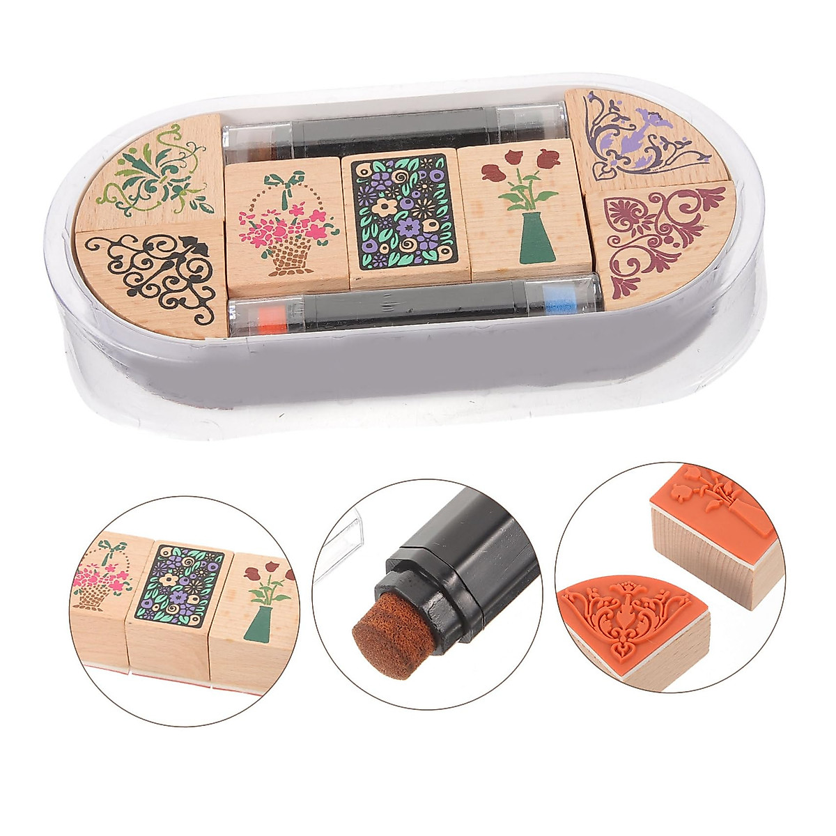 8 Pcs Lace Stamp Set Flower Stamps Flower Decoration for Scrapbook Children's DIY Supplies Classical Lace Stamps Scrapbooking DIY Stamp Stamps for Scrapbook Decor