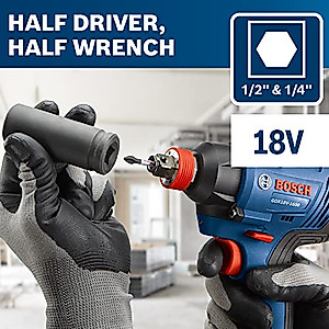 BOSCH GDX18V-1600B12 18V 1/4 In. and 1/2 In. Two-In-One Bit/Socket Impact Driver Kit