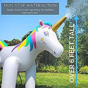 SWIMLINE Humongous Backyard Unicorn Sprinkler for Outdoor Fun and Adventure | Included Anchor Set, Standard Hose Connection, 6 Feet Tall | for Kids and Family Activity and Action