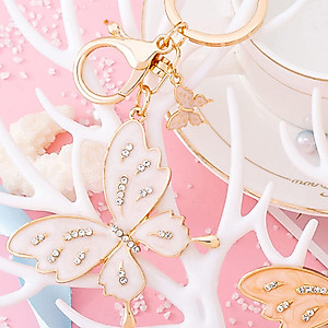 Butterfly Keychain - Cute Key Chains,Butterfly Gift,Crystal Bling Diamond keychain,Butterfly Accessories for Women Car Keys