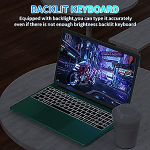 【Win 11 Pro/Office 2019】16 inch Laptop Narrow Bezels FHD (1920*1200) IPS Display, High Performance Celeron N5105 CPU, 16GB RAM, 256GB SSD, with Full Size Numeric Backlit KB, Dark Green (16G+256G SSD)