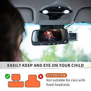 Baby Car Mirror for Car Seat Rear Facing,Large Safety Car Seat Mirror for Rear Facing Infant Child with Wide Crystal Clear View - Shatterproof 360° Adjustable Baby Mirror for Back Seat Rear Facing