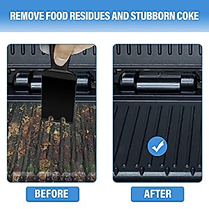 XYK 2 Pack Grill Spatula Scraper for George Foreman Indoor Grills and Other Indoor Grills with Grooves, Heat Resistant Cleaner Tool, Comfortable Grip