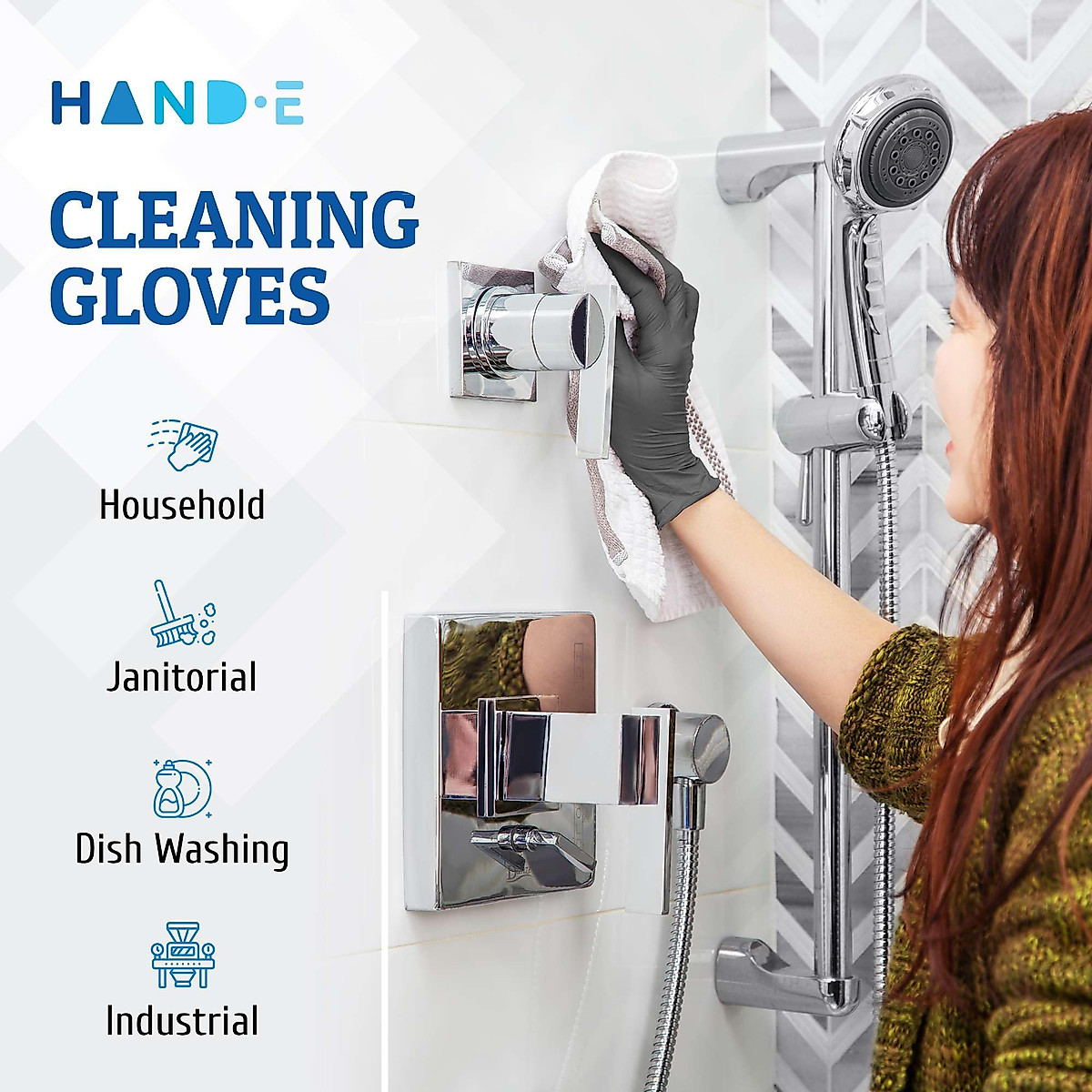 Hand-E Touch Grey Disposable Nitrile Gloves X Small 50 Count, Powder and Latex Free Medical Gloves for Exams and Surgical Needs - Food Safe for Cooking - Textured Fingertips