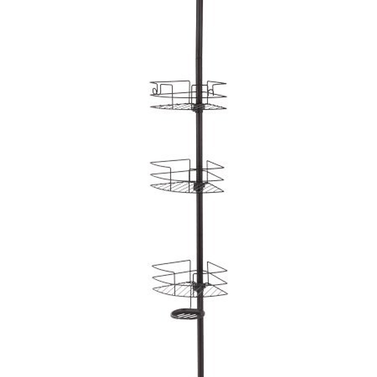 Home Zone 3-Tier Adjustable Bathroom Caddy | Wire Shelf, Extension Pole, Oil-Rubbed Bronze Finish