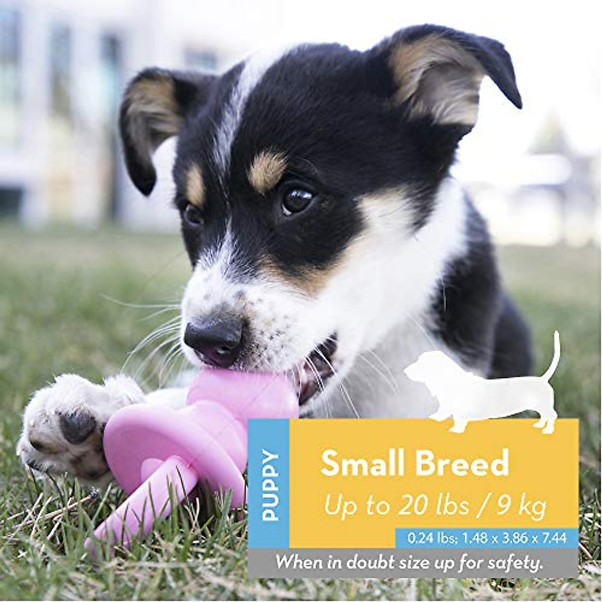 KONG Puppy Binkie - Small Dog Toy - Soft Teething Rubber - Treat Dispensing Dog Toy - Stuffable Dog Toy for Chewing & Playing - Dog Toy to Support Sore Gums & Teeth - Pink - Small Puppies