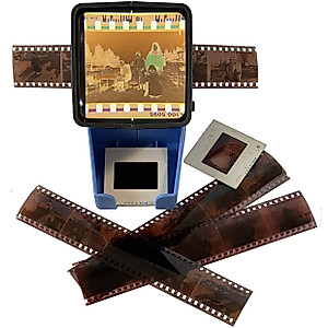 MINOLTA 35mm Desk Top Portable LED Slide and Negative Viewer Luminated 3X Magnify – for 2"x2" Slides & Positive Negatives - Worldwide AC Adapter & Plugs, Battery Operation & Cloth