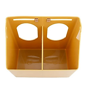 DQITJ 2 Pcs Pigeon Plastic Feeder, Dove Bird Food Feeding Hanging Box for Poultry Pigeon Parrot Budgie Parakeet Cage (Two Holes)
