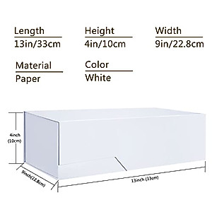 YAWOIRG White Present Box, 5 pack 13x9x4 inches, Extra Large Gift Box for Presents, Empty Magnetic Gift Box with Lid, Square Decorative Gift Boxes for Gift Wrapping, Glossy