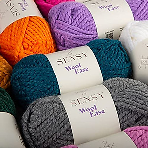 Sensy Wool Ease Yarn, 3.5 oz, 66 Yards, Gauge 6 Super Bulky (Lilac)