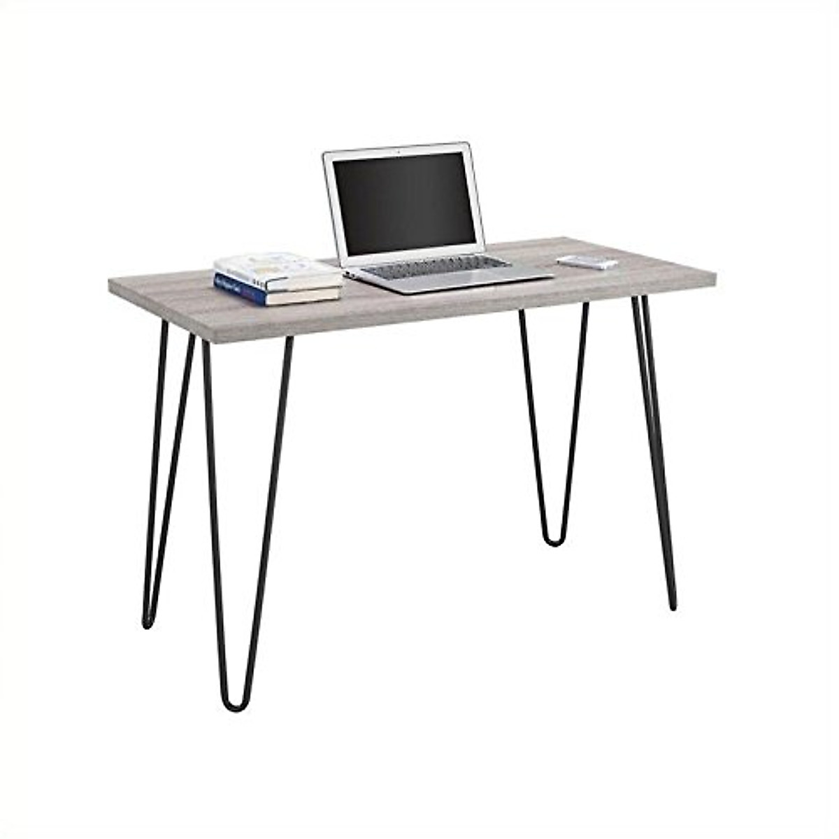 Ameriwood Home Owen Retro Desk with Metal Legs Weathered Oak