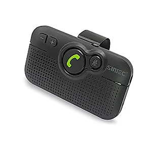 SUNITEC Handsfree Bluetooth Car kit for Cell Phone, Wireless Bluetooth Speaker for car, AUTO Power ON Support Siri Google Voice Assistant Hands Free Car Phone Speakerphone with Visor Clip-BC980SA