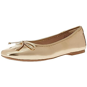 The Drop Women's Pepper Ballet Flat with Bow, Gold, 5