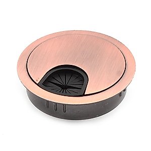Qtqgoitem Office Computer Desk Table Metal Grommet Cable Hole Cap Cover Copper Tone 51mm Dia (Model: d8e cd9 f10 e2d 3e3)