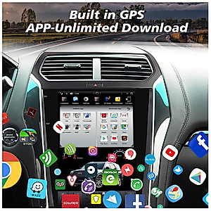 2024 New CUSP Car Stereo Radio GPS Navigation for Ford Explorer 2011-2019 Android Auto Car Play 12.1 Inch PX6 4G+64G with DSP in Dash Headunit Multimedia Player Car Radio Car Audio Voice Control