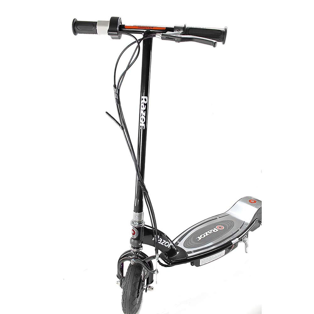 Razor E100 Kids Ride On 24V Motorized Powered Electric Scooter Toy, Speeds up to 10 MPH with Helmet and Safety Elbow Knee Pad Set, Black