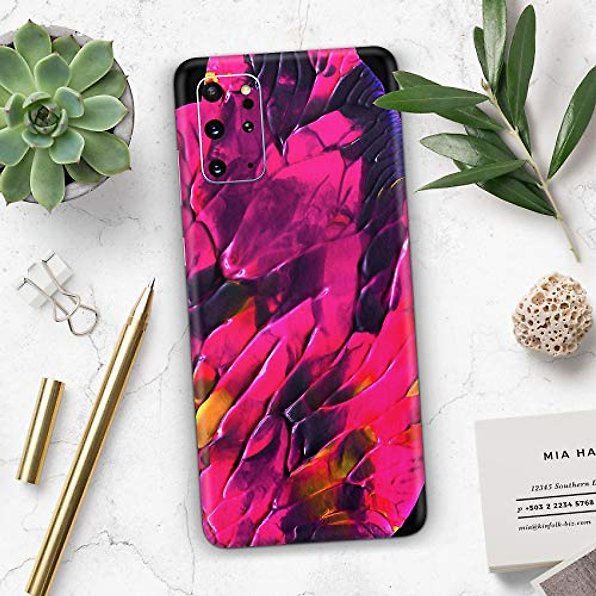 DesignSkinz Liquid Abstract Paint V29 Protective Vinyl Decal Wrap Skin Cover Compatible with The Samsung Galaxy S20 (Screen Trim & Back Glass Skin)
