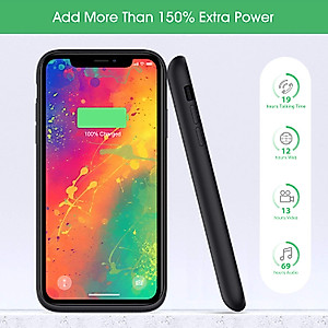 AONIMI Battery Case for iPhone 11, Newest [6800mAh] Portable Charging Case Rechargeable External Battery Pack Protective Extended Battery Backup Charger Case for iPhone 11 (6.1 inch) Black