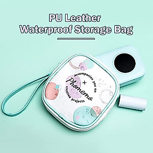 Memoqueen Label Makers Machine with Cosmetic Travel Bag Q30S Handheld Bluetooth Mini Sticker Thermal Label Printer, Easy-to-Use for Home Office Organization, Rich Icon Font Multiple Templates,Pink
