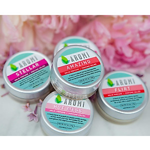 Aromi Amazing Solid Perfume | Fruity, Floral Fragrance, Vegan & Cruelty-free, Travel Scent, Women’s Gift, Vanilla, Caramel, & Jasmine Scent, Handmade (Amazing)