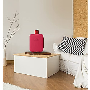 CURTIS EFMIS129-RED Frigidaire Retro Mini Compact Beverage Refrigerator, for Keeping Office Lunch Cool (RED) 1 gallon.