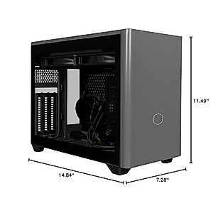 Cooler Master NR200P MAX Mini-ITX Case with 280mm AIO, 850W SFX PSU, Vertical GPU Mount, PCIe Gen4 Riser, Glass or Vented Panel