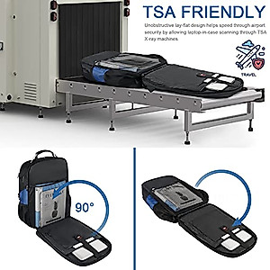 Big Backpack for Travel, Extra Large Laptop Backpack, Anti-Theft Computer Backpack 50L for Women Men, Waterproof Heavy Duty Backpack 17.3 Inch with USB Port, College Business Work Daypack, Lake Blue