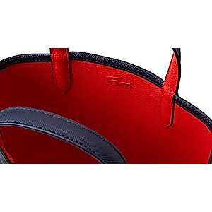 Lacoste womens Anna Vertical Shopping Tote Bag, Sinople/Navy Blue-aconit-white, One Size US