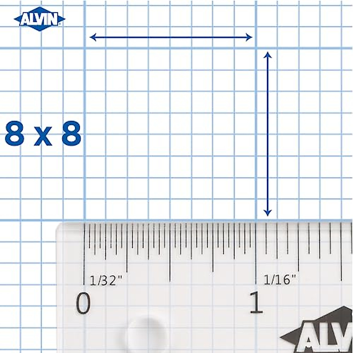 ALVIN Cross Section Graph Paper Pad 17" x 22" Model 1422-14 Drafting and Graph Paper Suitable for Pencil and Ink Printer Compatible 8" x 8" Grid - 50 Sheet Pad 17" x 22"
