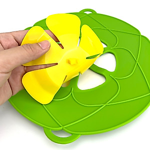 2 PCS Spill Stopper Multipurpose Lid Cover, Silicone Boil Over Safeguard Pot For Cooking Chef Boil No More, Pampered Kitchen Tool Anti Pan Flower Preventer Overflow Water Boiling, Lids Pots Safe