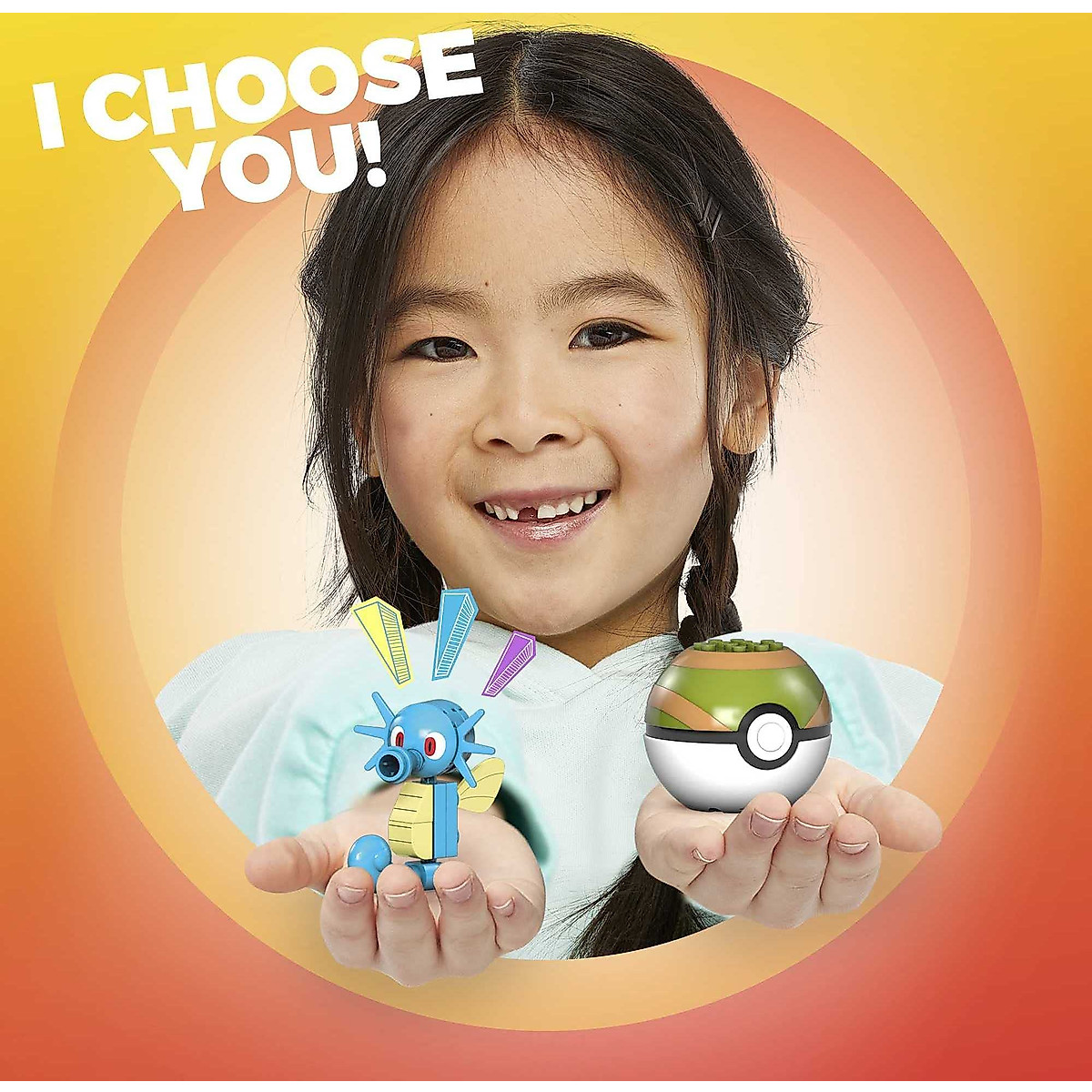 Mega Construx Pokemon Horsea Construction Set with Character Figures, Building Toys for Kids (19 Pieces)