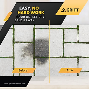 GRITT COMMERCIAL Concrete Oil Stain Remover | All Purpose Concentrated Cleaner for Oil, Grease, and Rust | Removes Stains from Concrete and Asphalt Driveways, Garages, and Patios 32 oz