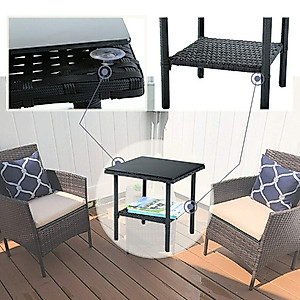 nitipezzo Simple and Elegant Design, Cushions Contemporary Looks, Patio Furniture Sets 3 Pieces Outdoor Bistro Set Rattan Chairs Wicker Conversati