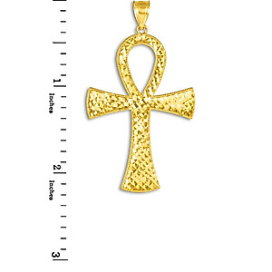 Fine 10k Yellow Gold Egyptian Ankh Cross Gold Pendant
