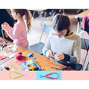 Mini Squeeze Scissors, Lefty Support Loop Scissors for Toddlers，5 Inch Adaptive Design Preschool Training Scissors (3, Red+Blue+Yellow)