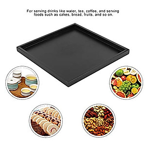 Alvinlite Serving Tray Black Wooden Serving Tray Wooden Decorative Square Tray for Coffee Table Modern Home Decorations 12x12 inch