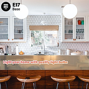 KEIVO E17 Intermediate Base LED Light Bulbs, 6W(60 Watt Equivalent), Daylight 5000K, 600lm, G14 LED Bulb for Ceiling Fan, Non-Dimmable, Pack of 4