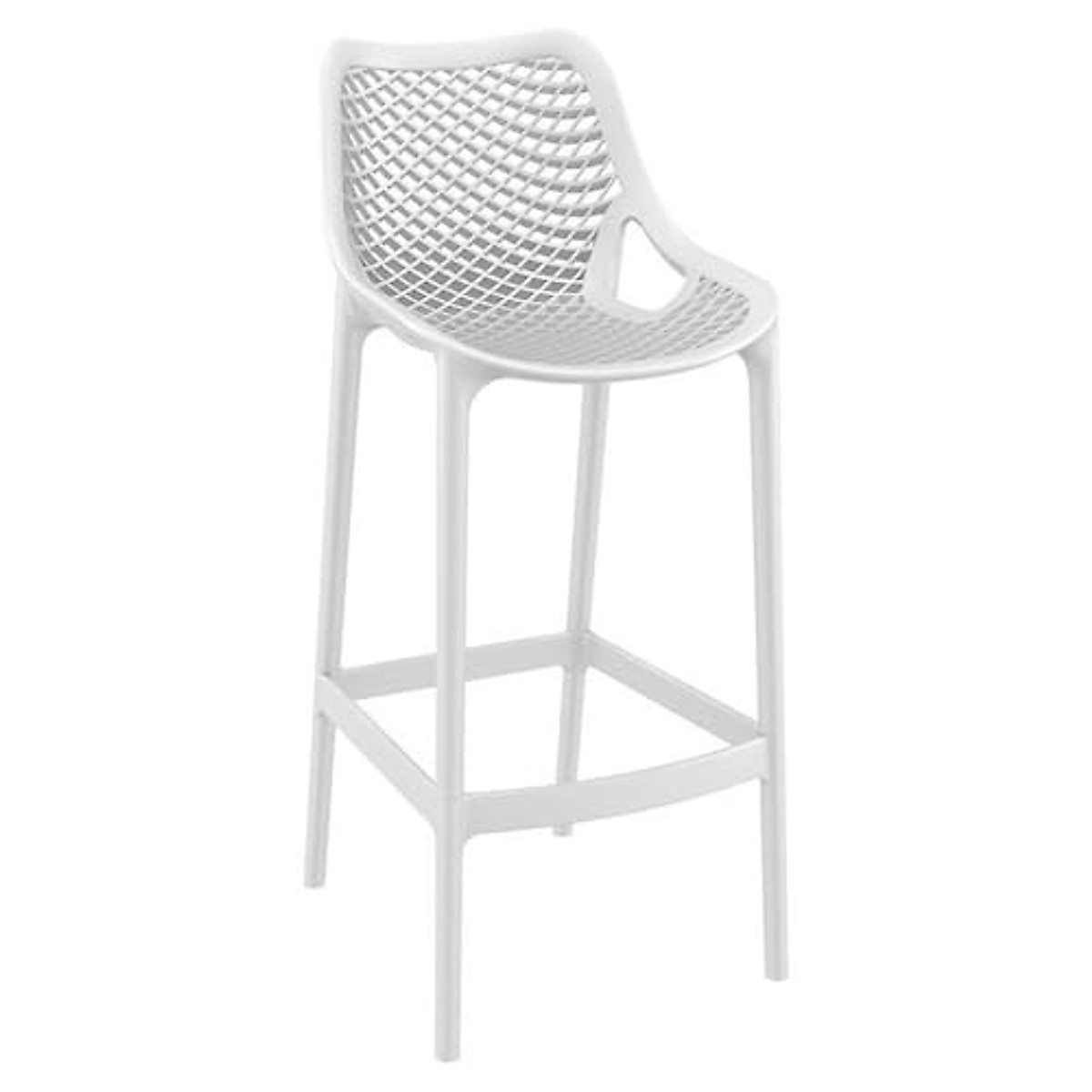 Home Square Polypropylene Patio Bar Stool in White - Set of 2