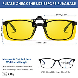 Xfeel Night Driving Day & Night Clip On Sunglasses Over Prescription Glasses Nighttime Anti Glare Night Vision Glasses