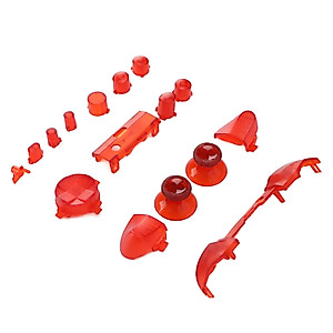 Entatial Full Trigger Buttons Kits, Comfortable Multi Color Full Buttons Set Mod Kit for Series X/S Controller for Series S Controller(Transparent red)