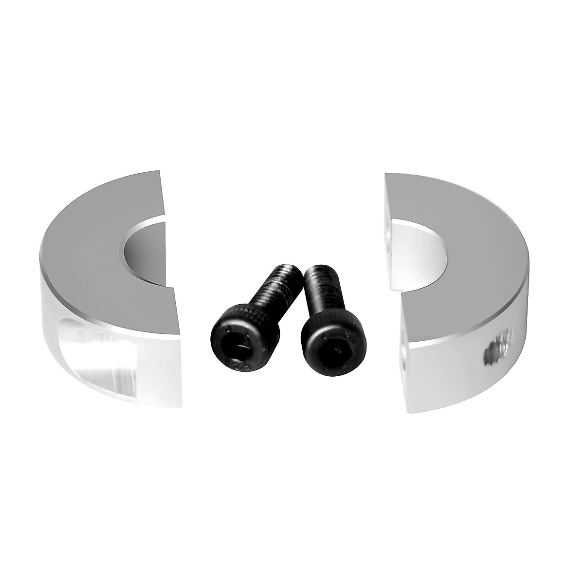 (Pack of 4) Split Shaft Collar Bore 25mm, Aluminum Alloy Two Halves Clamping Collar for Shaft, 45mm OD, 12mm Thickness, with M5 Set Screws